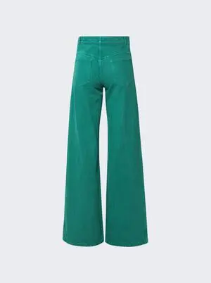 Christopher Esber Relaxed Fit Wide Leg Jeans - Green