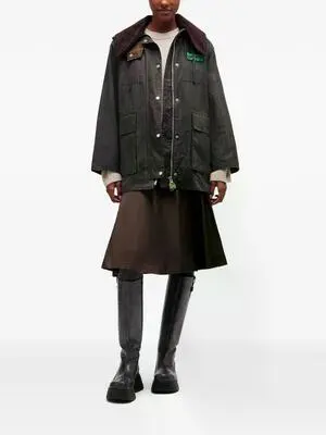 GANNI Patchwork Hooded Jacket - Green