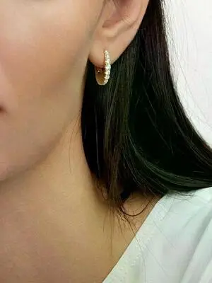 Melissa Kaye 18k Gold Diamond Hoop Earrings