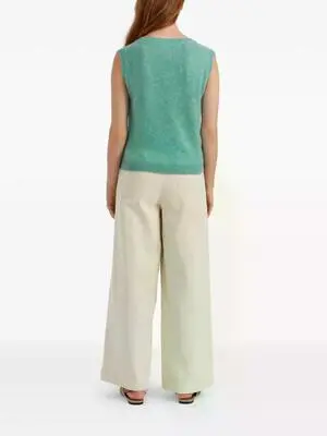 Chinti & Parker V-neck Cashmere Top - Green