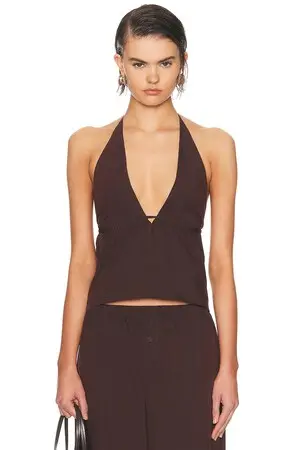 DEIJI STUDIOS Button Halter Top