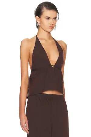 DEIJI STUDIOS Button Halter Top