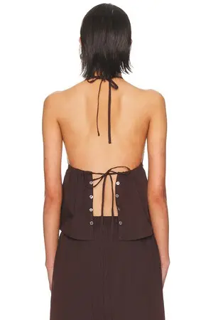 DEIJI STUDIOS Button Halter Top