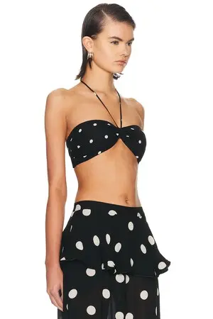ADRIANA DEGREAS Polka Dot Bandeau Top