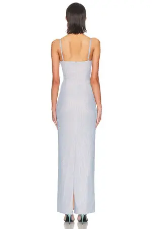 AREA Crystal Hotfix Gown - Sky Blue