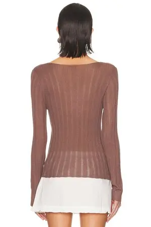DEIJI STUDIOS Open Work Long Sleeve Top - Hazel