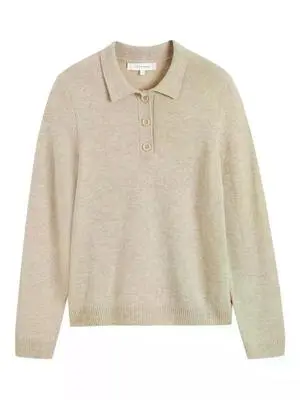 Chinti & Parker Long-sleeved Polo Sweater - Neutrals