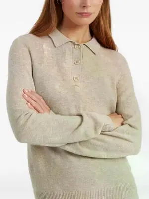 Chinti & Parker Long-sleeved Polo Sweater - Neutrals
