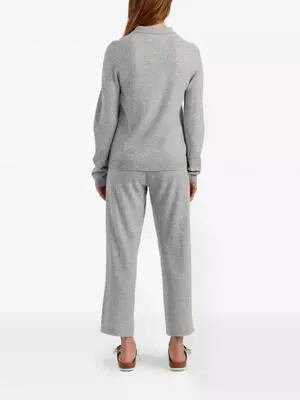 Chinti & Parker Long-sleeved Polo Sweater - Grey