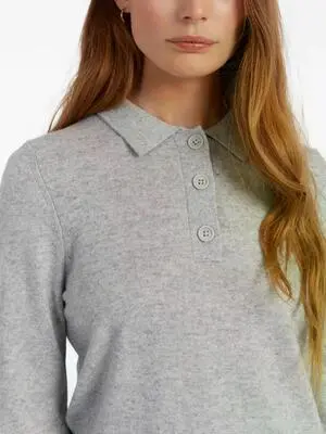 Chinti & Parker Long-sleeved Polo Sweater - Grey