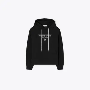 Tory Burch French Terry Hoodie - Black