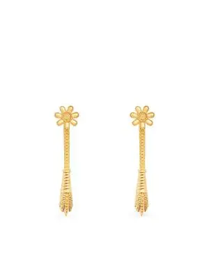 CHRONOS Sterling Silver Floral-motif Earrings - Gold