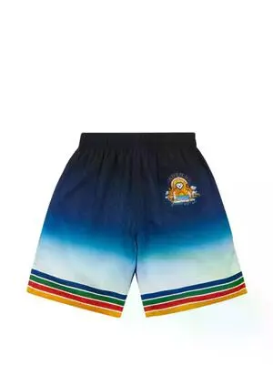 Casablanca Studio De Musique Silk Track Shorts - Black