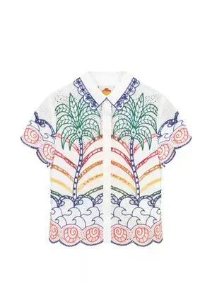 Farm Rio Tropical-print Shirt - White