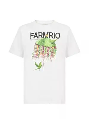 Farm Rio Parrot-print T-shirt - White