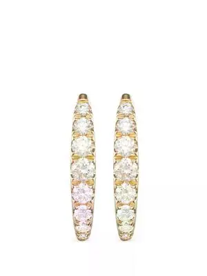 Melissa Kaye Gold Diamond Hoop Earrings - Yellow