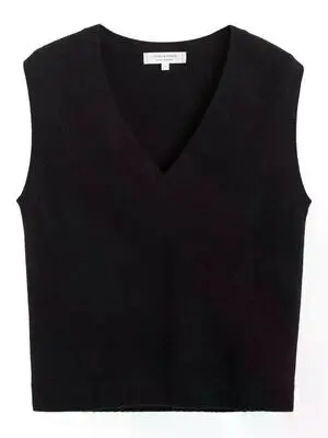 Chinti & Parker V-neck Cashmere Top - Black