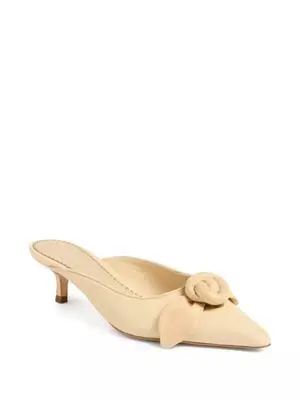Cinq À Sept Layla Heel Mules With Rose Detail - Neutrals