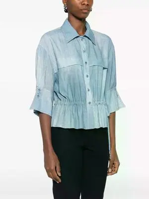 Ermanno Scervino Buttoned Topstitched Blouse