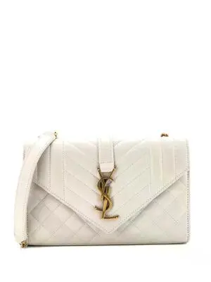 Saint Laurent Monogram Envelope Satchel - White
