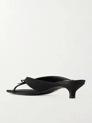 TOTEME Bow-detailed Satin Sandals - Black