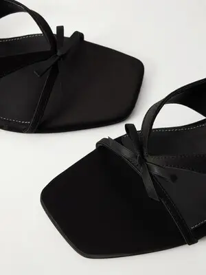 TOTEME Bow-detailed Satin Sandals - Black