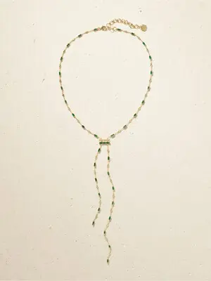 Shay 18-karat Emerald And Diamond Lariat Necklace - Gold