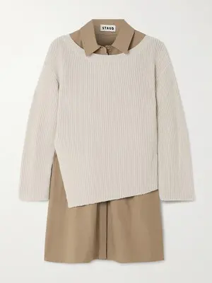 Staud Dane Layered Mini Dress - Neutrals