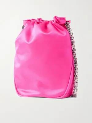 ROGER VIVIER Pilgrim Nano Crystal-embellished Satin Shoulder Bag - Pink