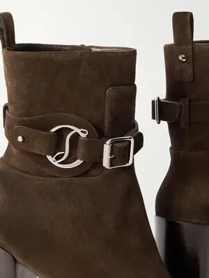 CHRISTIAN LOUBOUTIN Dianouchette 100 Buckled Suede Ankle Boots