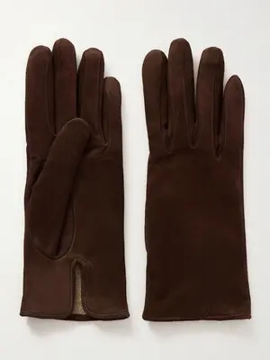 Nour Hammour Suede Gloves - Brown