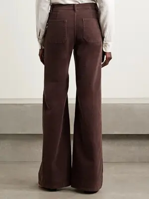NILI LOTAN Florence Cotton-blend Corduroy Flared Pants - Brown