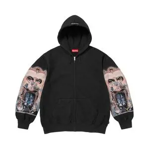 @*様 Supreme x Michael Jackson Hooded Nav Supreme Michael Jackson Dangerous Zip Up Hooded Sweatshirt - Black