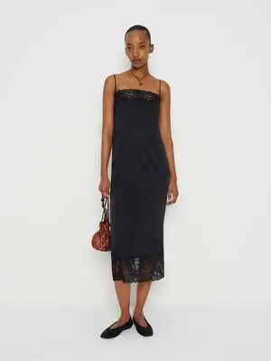 REFORMATION Mackenzie Silk Dress - Black