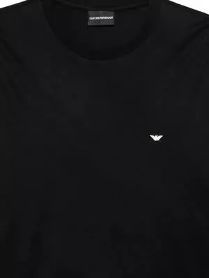 Emporio Armani Logo-embroidered T-shirt - Black