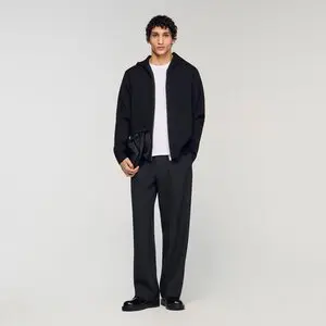 Sandro Oversized Zip-up Sweatshirt With Hood
