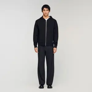 Sandro Oversized Zip-up Sweatshirt With Hood