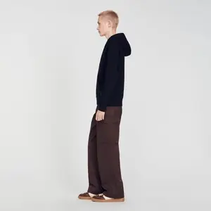 Sandro Oversized Zip-up Sweatshirt With Hood