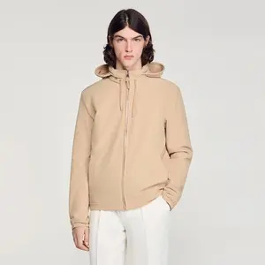 Sandro Hooded Zip-up Jacket - Sand