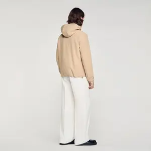 Sandro Hooded Zip-up Jacket - Sand