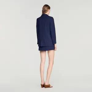 Sandro Striped Sequin Tailored Jacket
