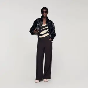 Sandro Wide-leg Viscose Trousers