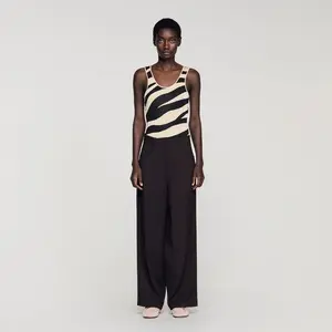 Sandro Wide-leg Viscose Trousers