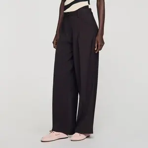 Sandro Wide-leg Viscose Trousers