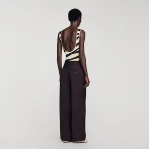 Sandro Wide-leg Viscose Trousers