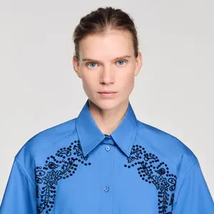 Sandro Embroidered And Beaded Shirt