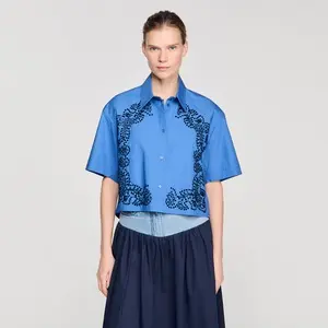 Sandro Embroidered And Beaded Shirt