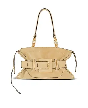 Balmain Suede Anthem Bag - Beige
