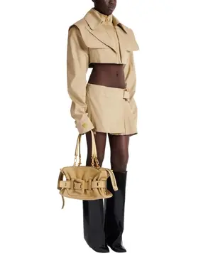 Balmain Suede Anthem Bag - Beige