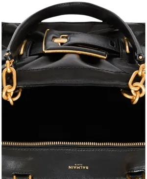 Balmain Calfskin Leather Anthem Bag - Black